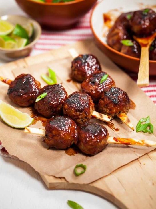 BBQ Meatball Skewer Recipe | Grilled Barbecue Meatballs